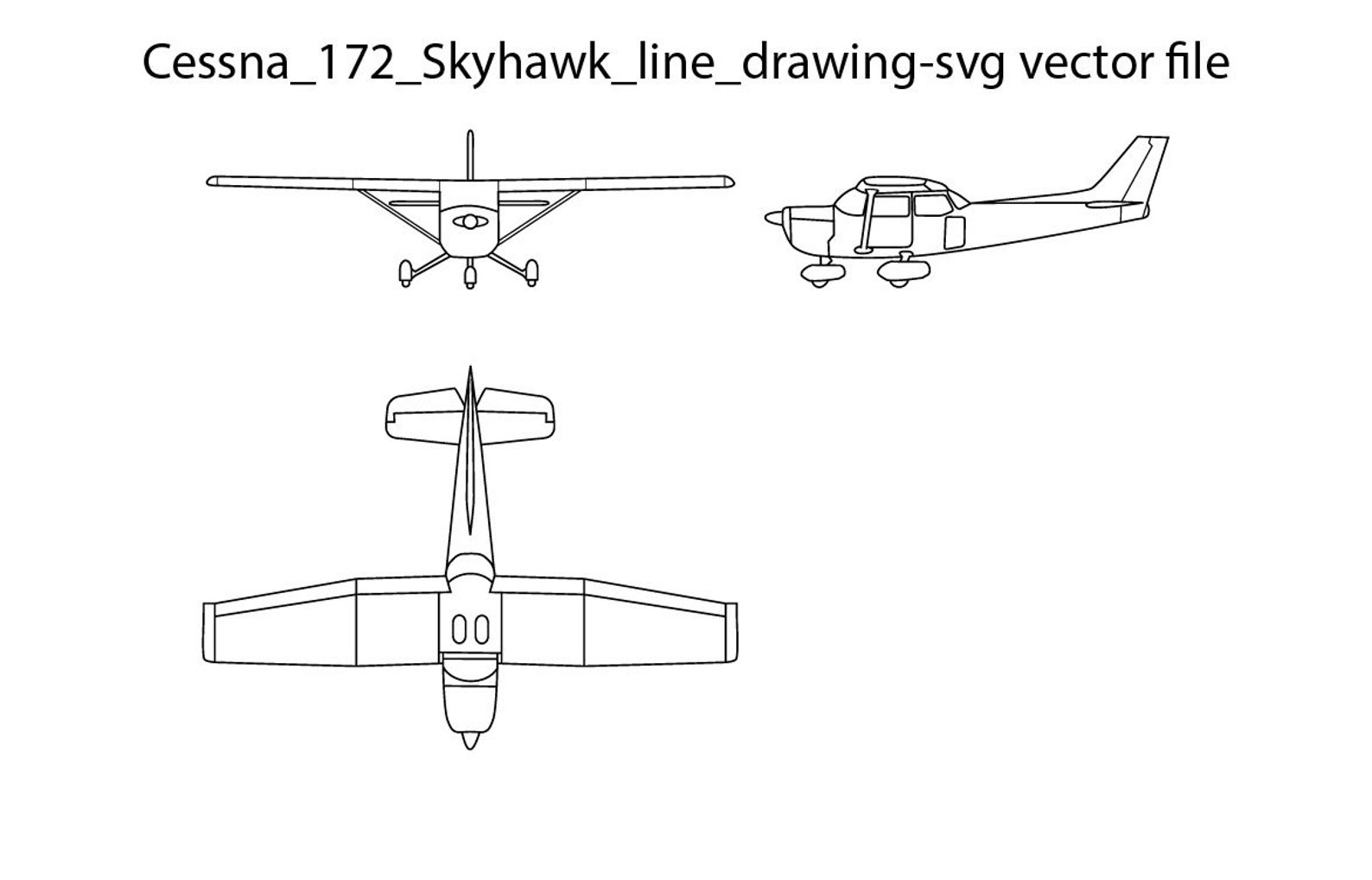 Cessna 172 Skyhawk Line Drawing Svg Vector File Patch, Vector ...
