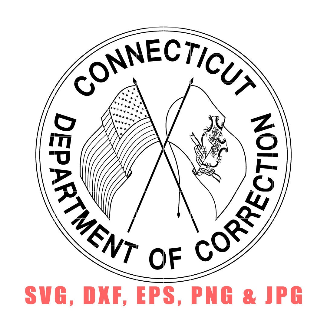 Connecticut Dept of Correction, Svg Vector Badge Black White Outline ...