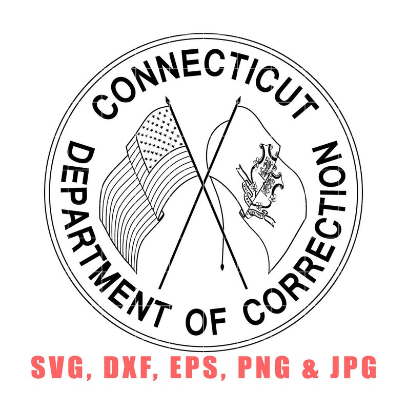Connecticut Dept of Correction, Svg Vector Badge Black White Outline ...