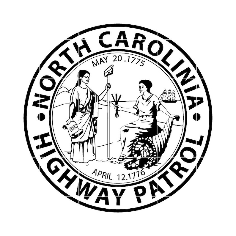 North Carolina Highway Patrol Svg Round Logo Black Svg Outline Dxf ...