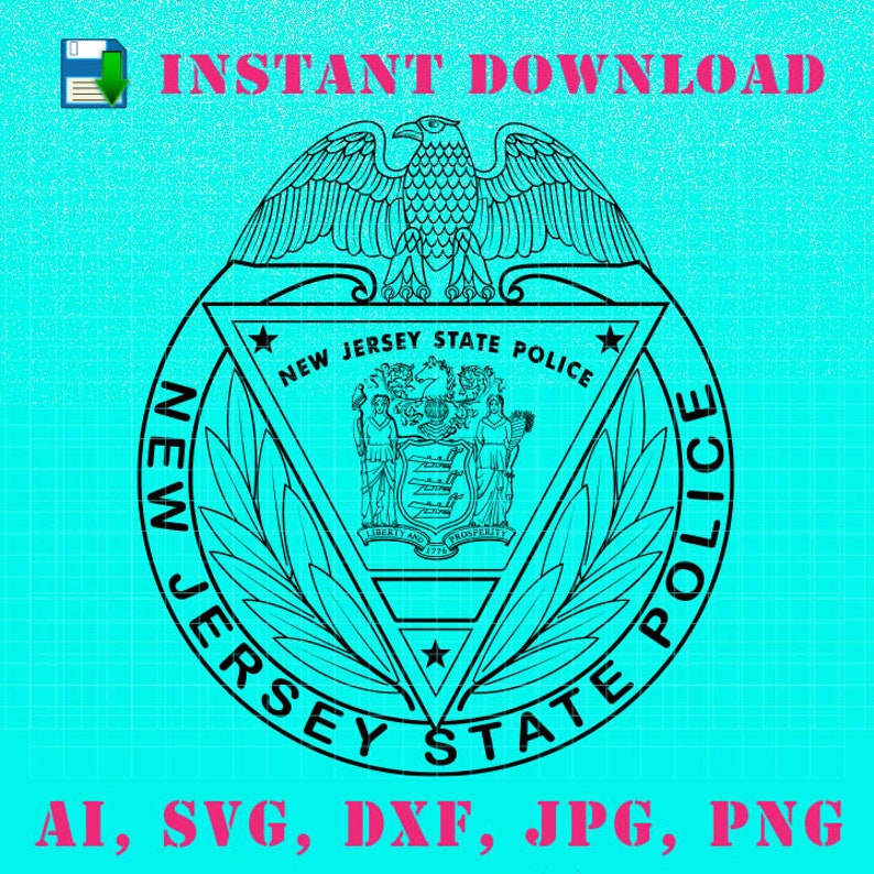 New Jersey State Police Badge Vector, Svg, Dxf, Png, Cnc Router, Laser ...
