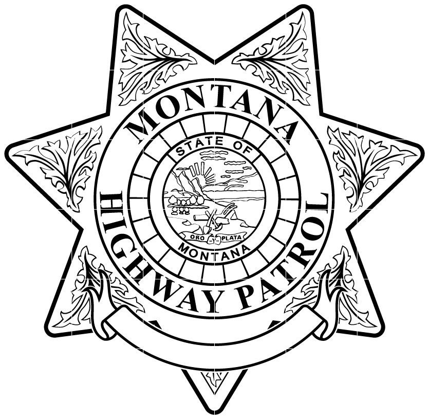 Montana Highway Patrol Svg Logo Badge Patch Black White Outline Vector ...