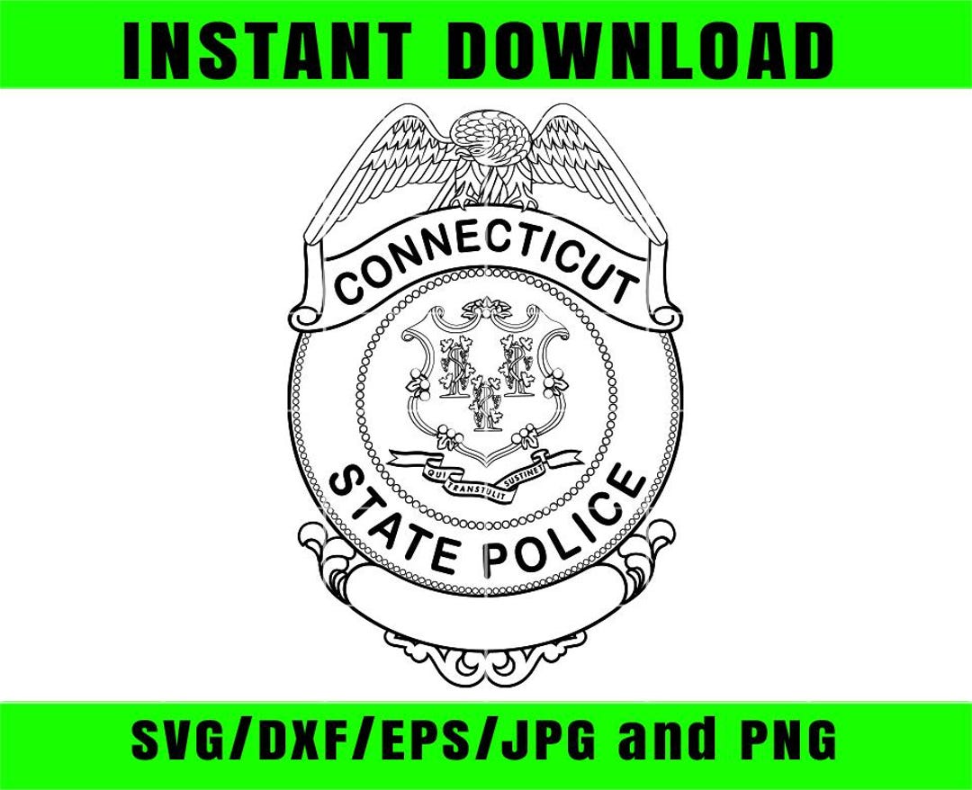 Connecticut State Police Svg Eagle Top Badge Vector Dxf File for Laser ...