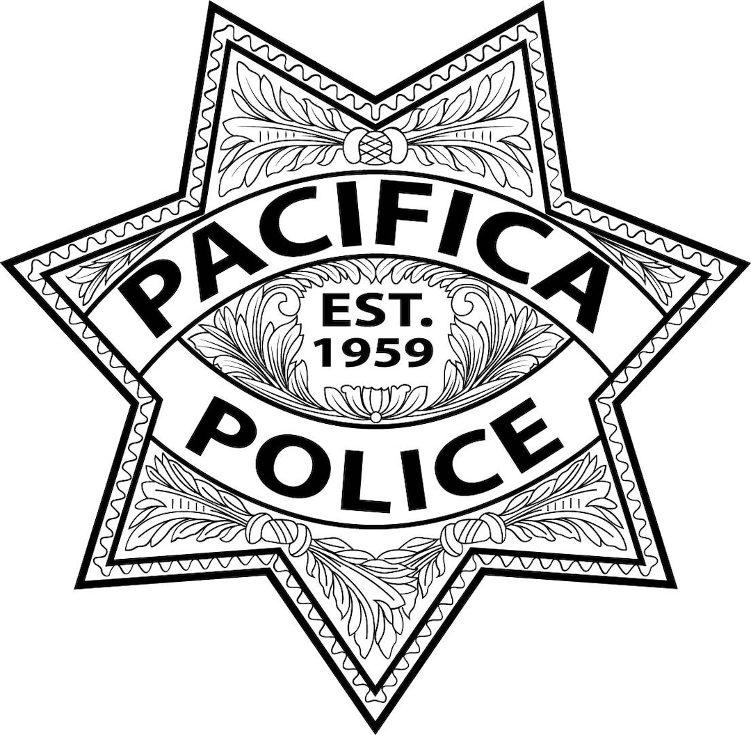 Pacifica Police Badge Vector File, Svg, Badge, Engraving, Laser Cut ...