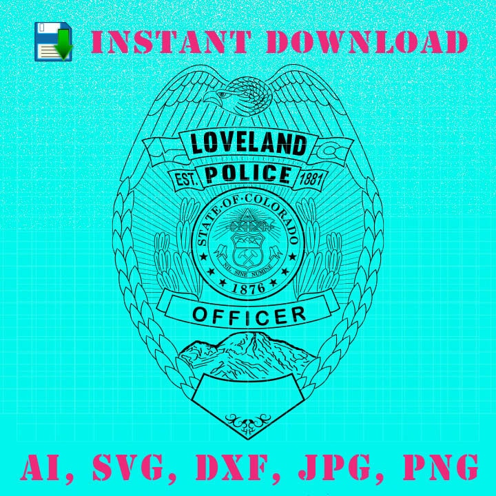 Loveland County, Police Officer, Badge, Colorado, Svg, Vector, Seal ...