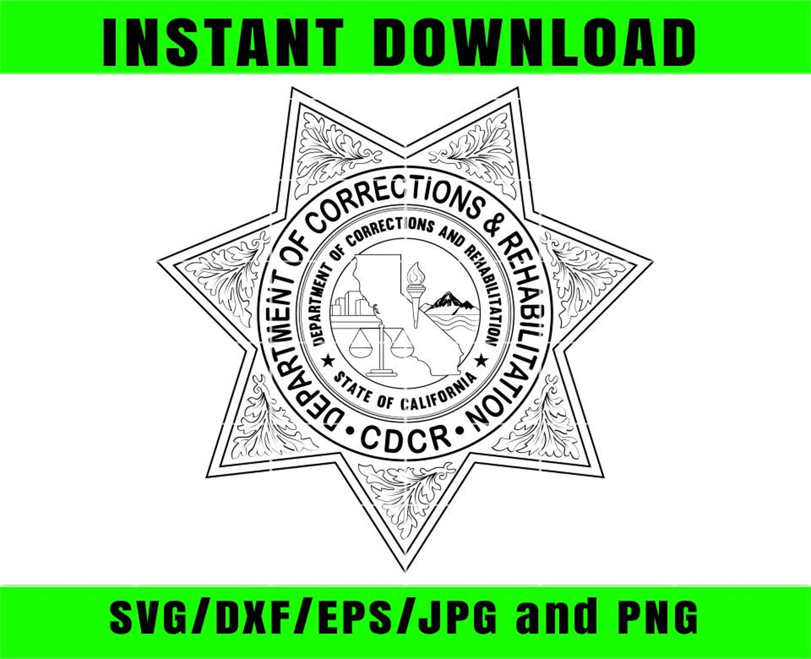 CDCR Seal Star Badge Vector File (svg, Dxf, Eps, Png, Jpg) - Etsy