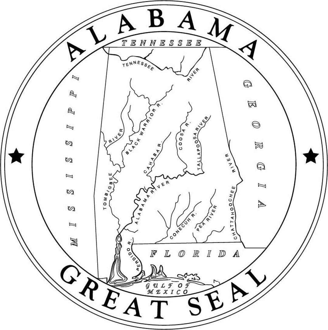 Alabama State Seal Vector File Patch, Badge, Cricut, Svg, Laser ...