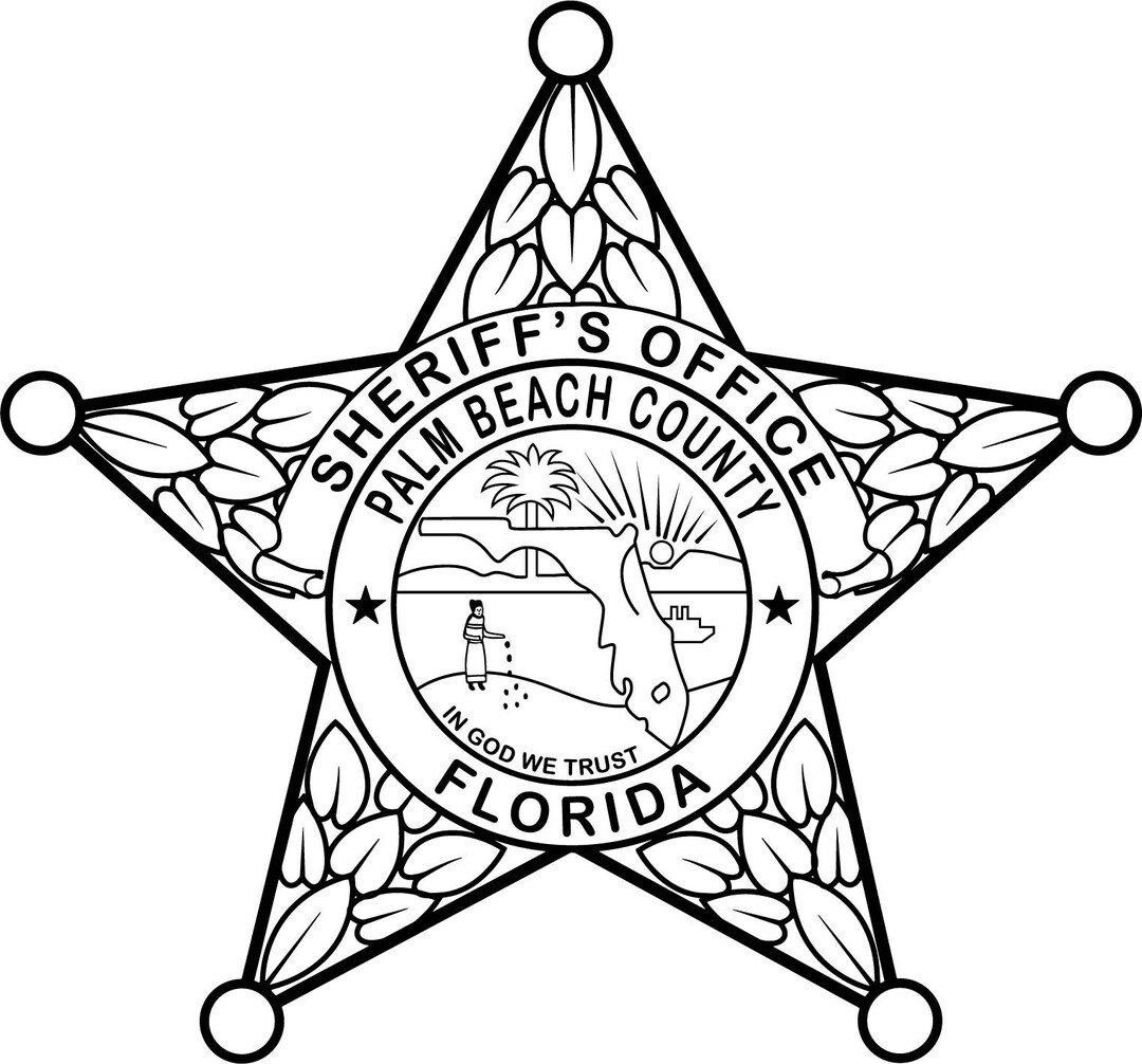 Florida Sheriff Badge Palm Beach County Vector File Patch, Vector Svg ...