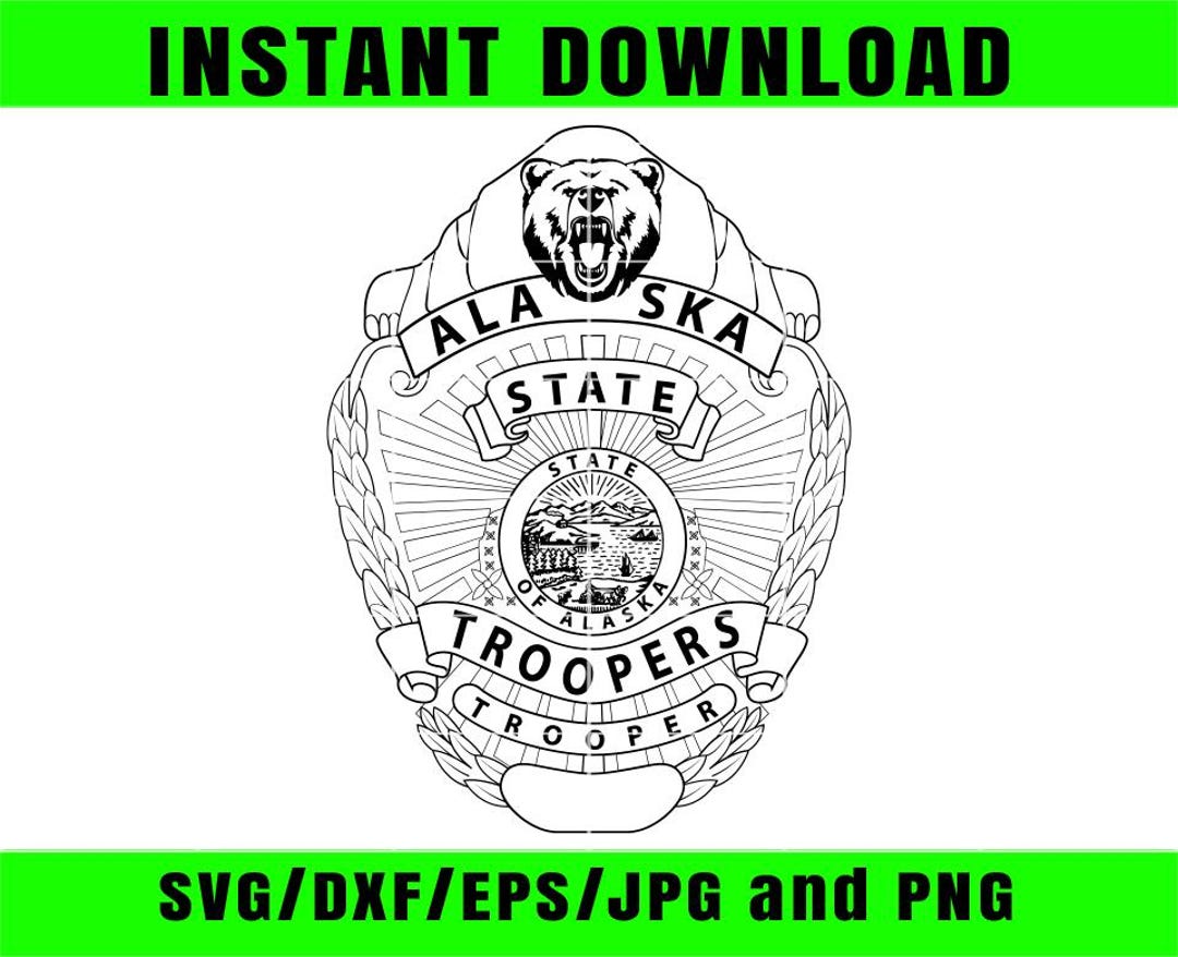 Alaska State Troopers Badge Vector File, Svg Dxf File for Laser Cutting ...