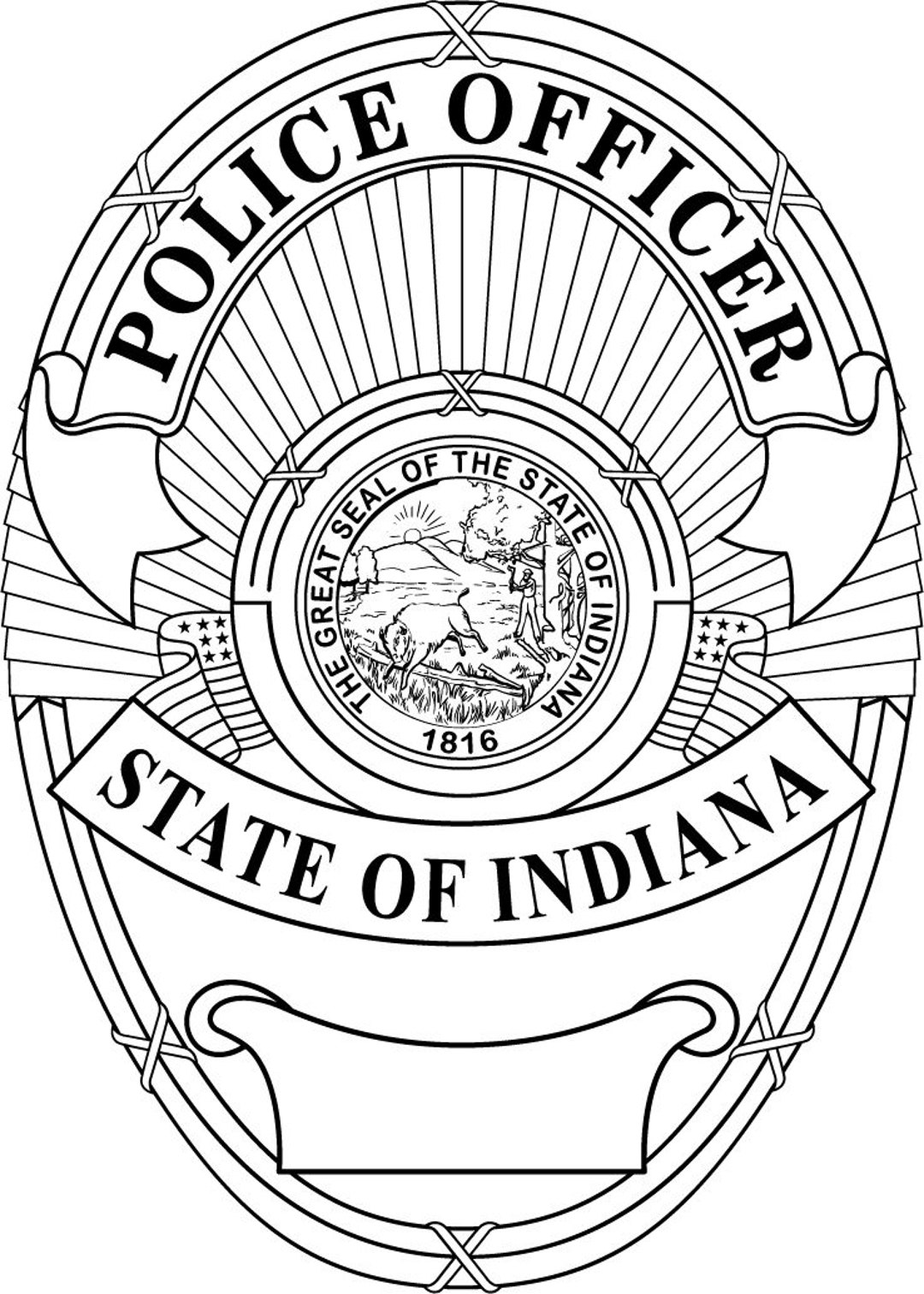 Indiana State Police Officer Svg Badge Vector Without Number Custom ...