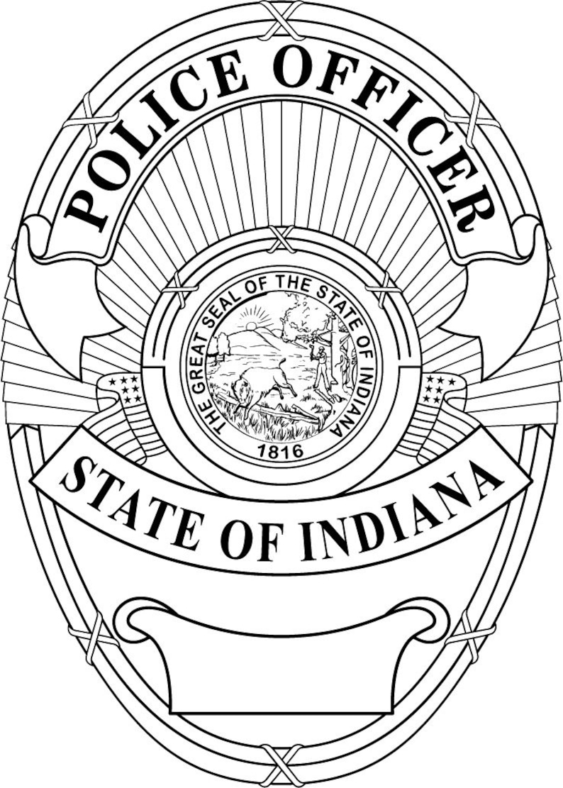 Indiana State Police Officer Svg Badge Vector Without Number Custom ...