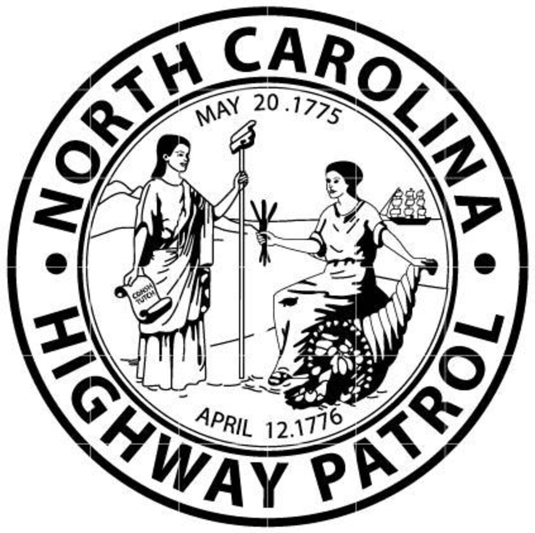 North Carolina Highway Patrol Svg Round Logo Black Svg Outline Dxf ...