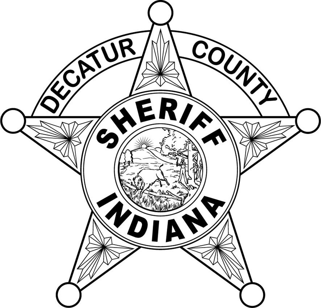 Indiana Sheriff Badge Decatur County Vector File Patch, Badge, Cricut ...