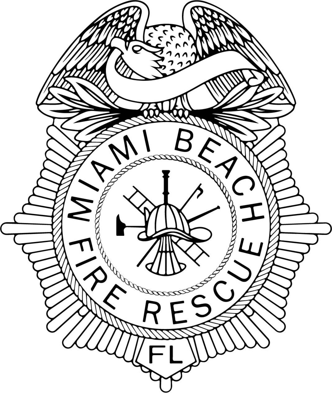 Miami Beach Florida Fire Rescue Emblem Vector File, Svg, Badge ...