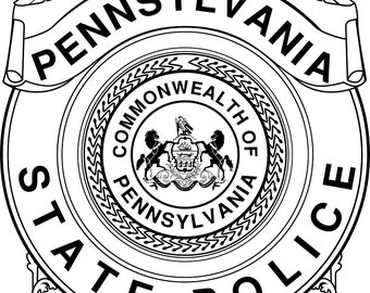 Pennsylvania State Police Svg Badge Vector Black White Outline Toolpath ...