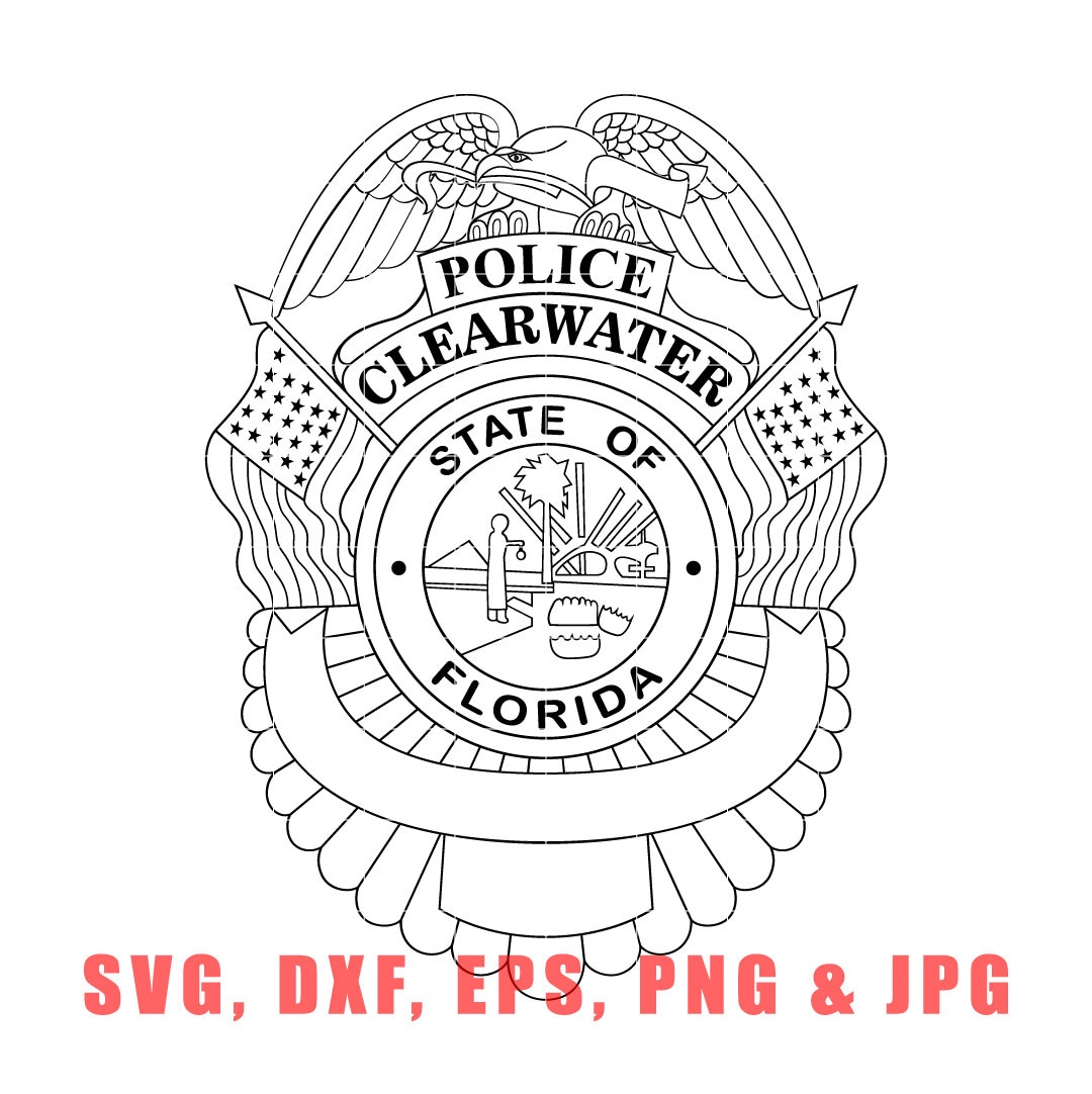 Clearwater Police Badge SVG Dxf Vector File for CNC Cut, Laser Cut ...
