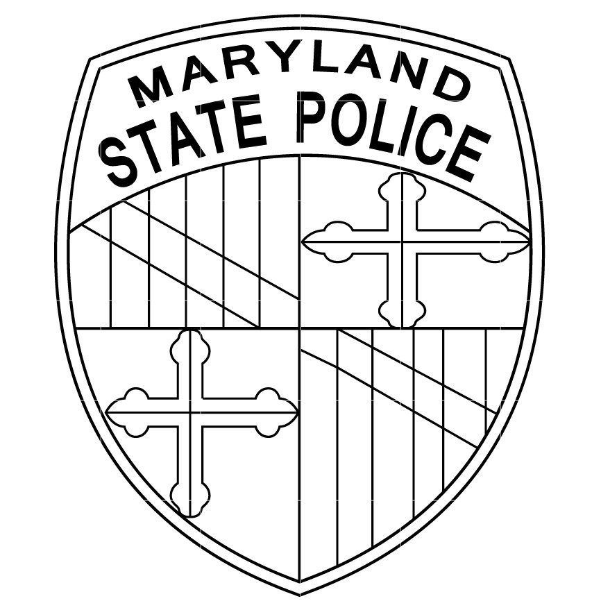 Maryland State Police Svg Vector Badge, Patch, Logo, Emblem, Monogram, Black Outline Cnc Laser ...