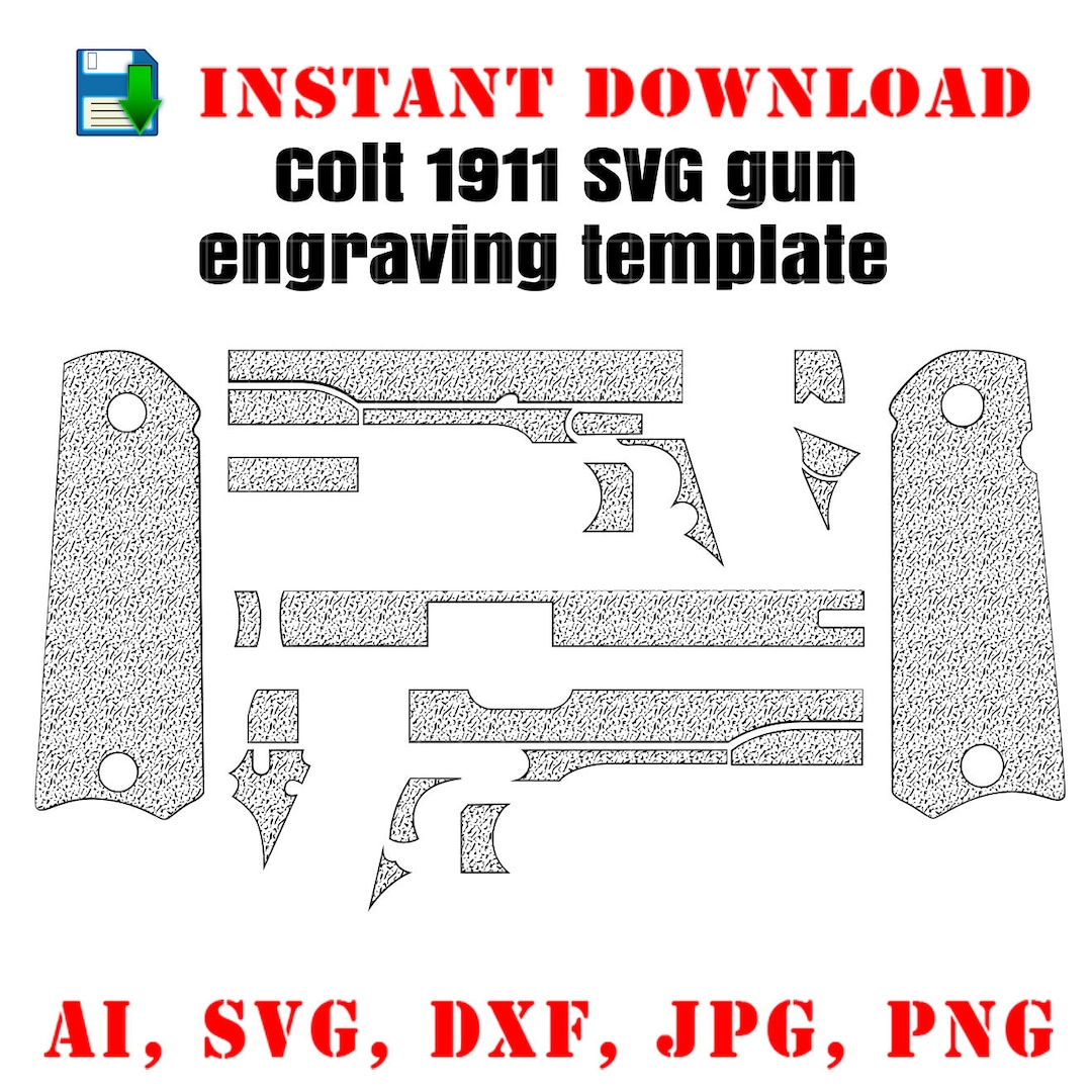 Colt 1911 SVG Engraving Pattern 1 for Laser Engraving, Cnc Cutting, Cnc ...