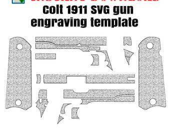 Colt 1911 All Parts SVG Engraving Vector Pattern No 2 for Laser ...