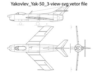 Yakovlev Yak 54 3 View Svg Vector File, Black White, Helicopter, Jet ...