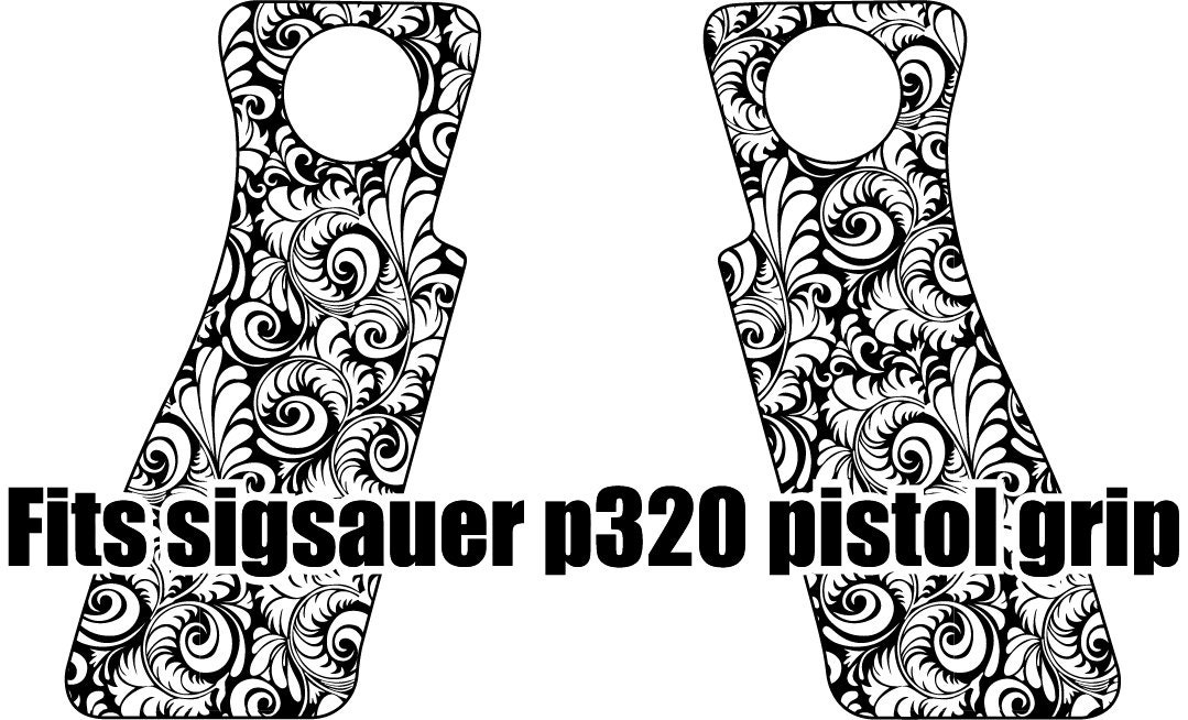 Fits Sig Sauer P320 Pistol Grip Floral Pattern Vector, Svg, Dxf, Cnc ...