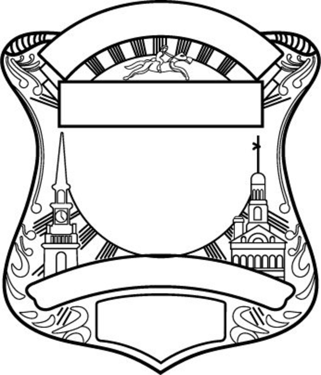 Boston Patrolman Police Badge Blank Svg File for Laser Engraving, CNC ...