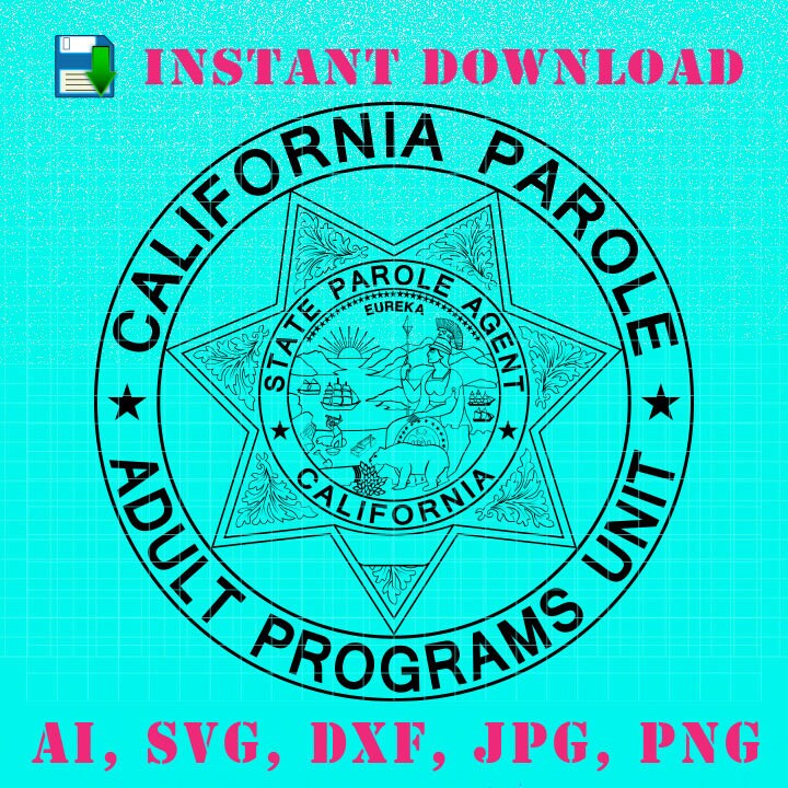 APU California Parole Insignia Patch Vector, Svg, Dxf, Png, Cnc Router ...