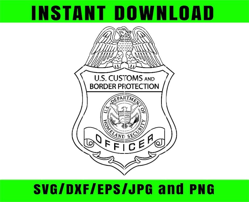 CBP Officer SVG Badge, Customs and Border Protection Officer, Homeland ...