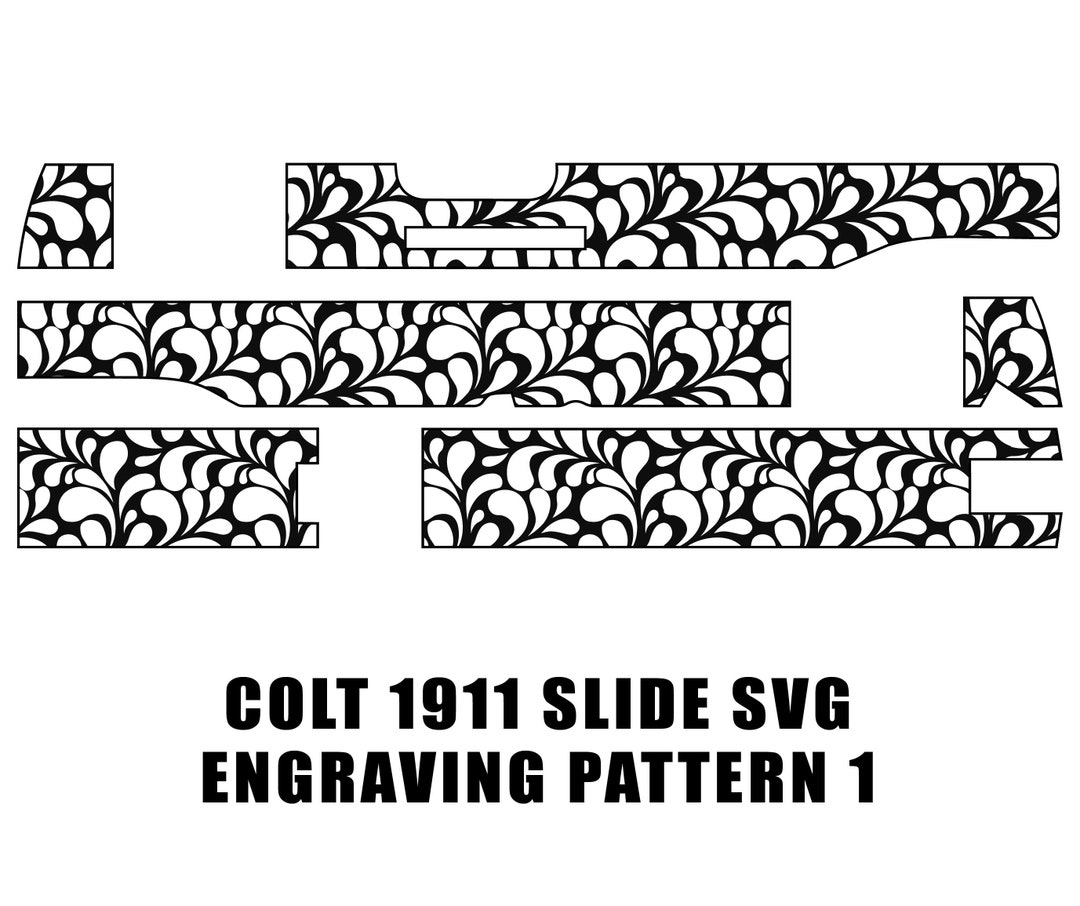 Colt 1911 Slides Svg Engraving Template Floral Patterns 1 Laser ...