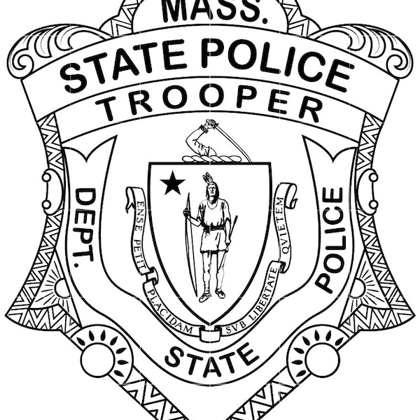 Massachusetts Police Badge Svg - Etsy