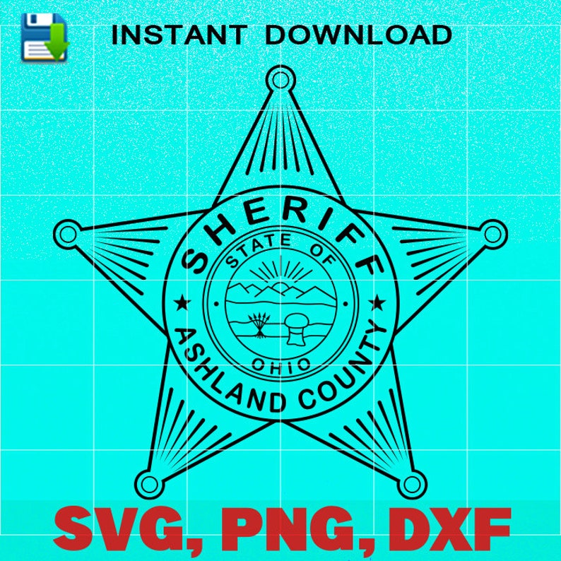 Ashland County Ohio Sheriffs Star Emblem (cnc, Laser Cut File - Svg ...