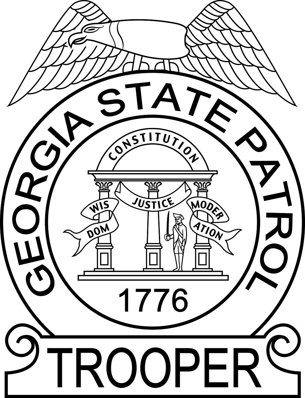 Georgia State Police Tropper Badge Vector Patch, Vector File, Vector ...