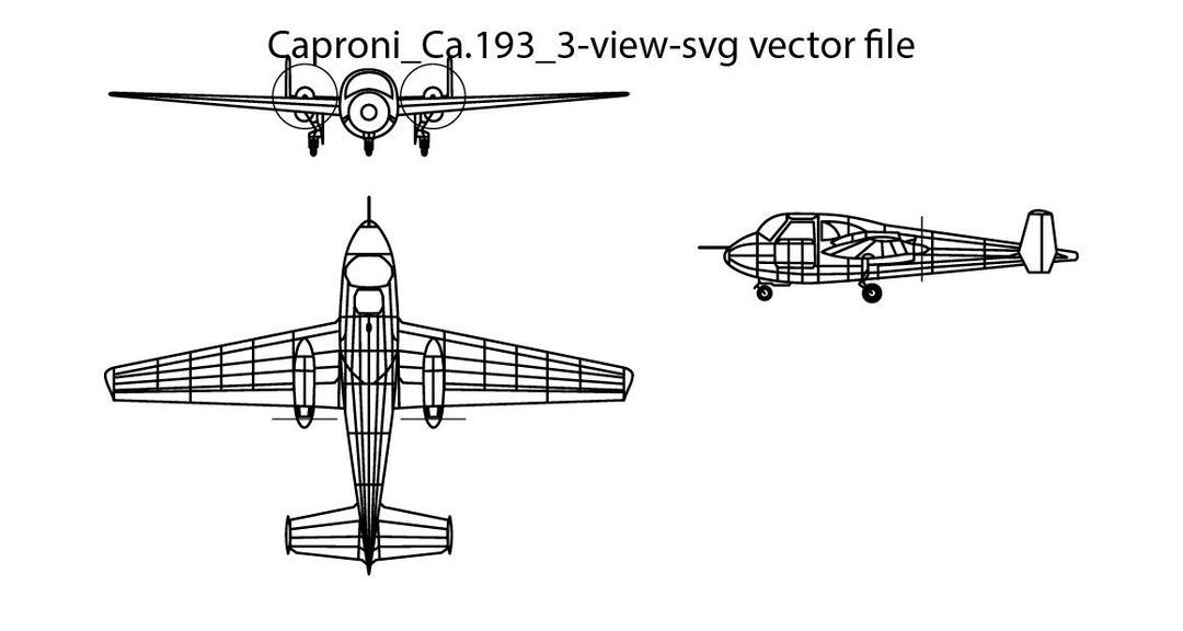 Caproni Ca 193 3 View Svg Vector File Patch, Vector, Svg, Engraving ...