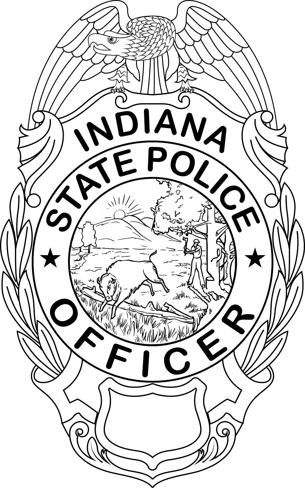 Indiana State Police Officers Badge V2 Patch, Vector File, Vector ...