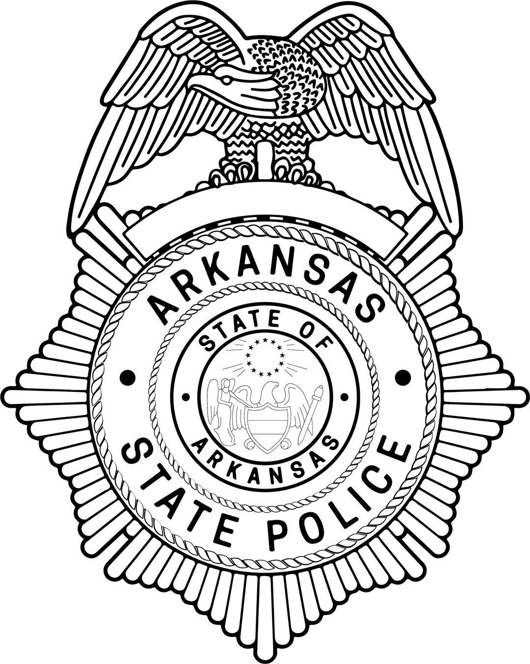Arkansas State Police Badge Vector File Patch, Vector File, Vector ...