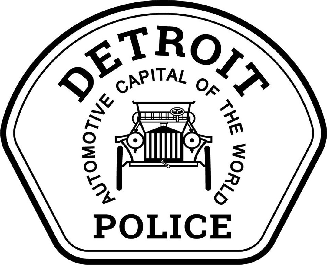 Detroit Capital Police Svg Vector Black White Outline Badge, Patch ...