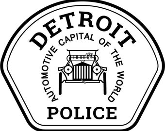 Detroit Capital Police Svg Vector Black White Outline Badge, Patch ...
