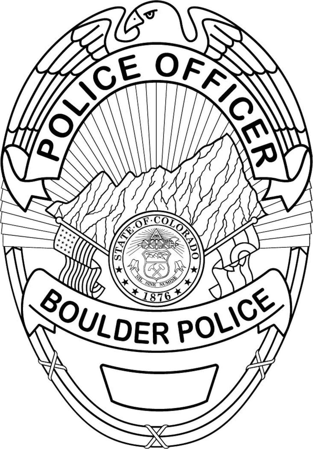 Boulder Police Badge SVG, Vector Outline, CNC Laser Cut File - Etsy