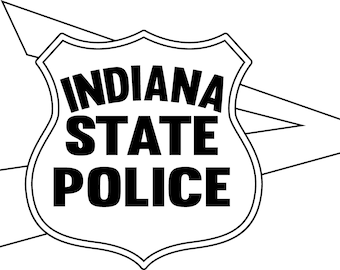 Indiana State Police Svg Badge Vector Patch Black White Outline Dxf Cnc ...