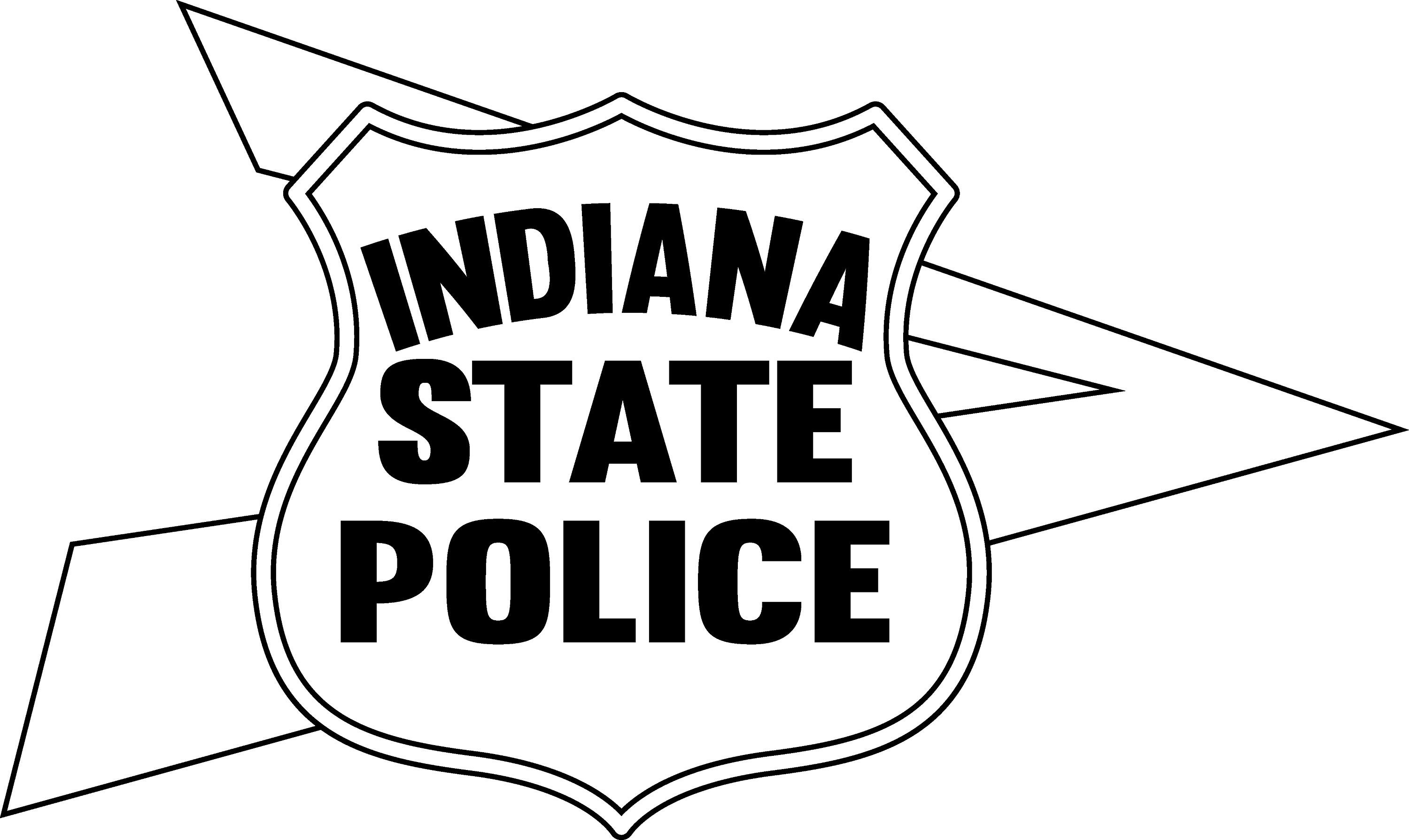 Indiana State Police Svg Badge Vector Patch Black White Outline Dxf Cnc ...