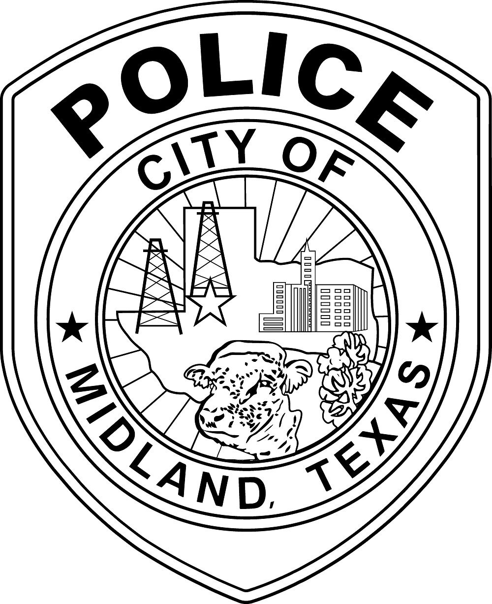 Midland City Police Vector Badge Svg Texas Black White Outline Svg, Dxf ...