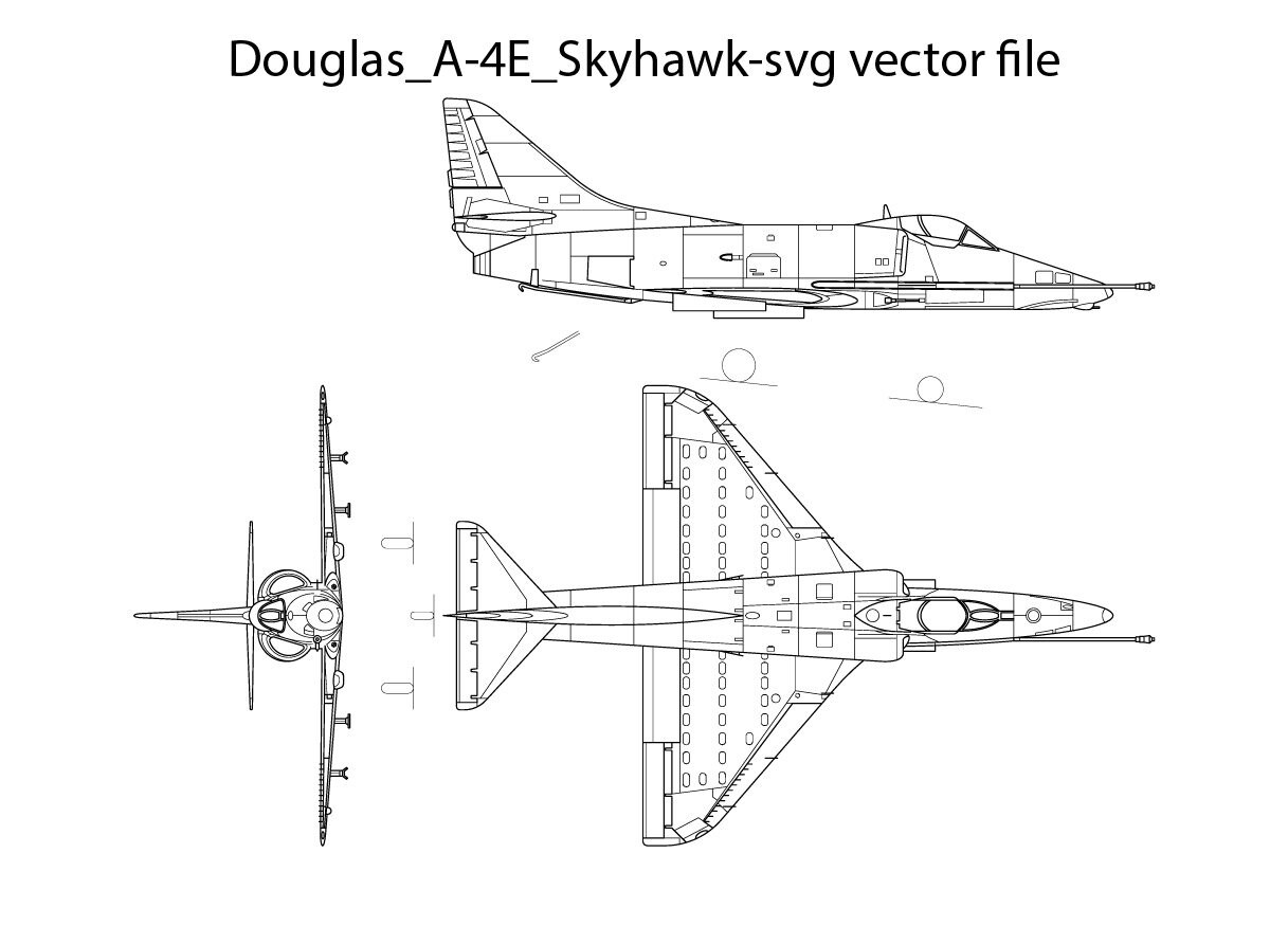 Douglas A 4E Skyhawk Svg Vector File Patch, Vector, Laser Engraving ...