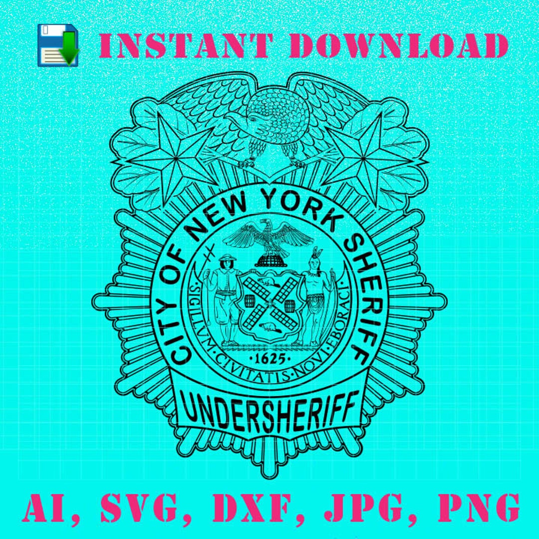 City of New York Sheriff, Undersheriff Badge Vector, Svg, Dxf, Png, Cnc ...