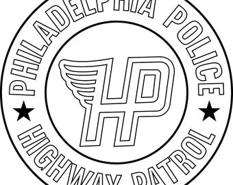 Philadelphia Highway Patrol Police Svg Badge Patch Black White Outline ...