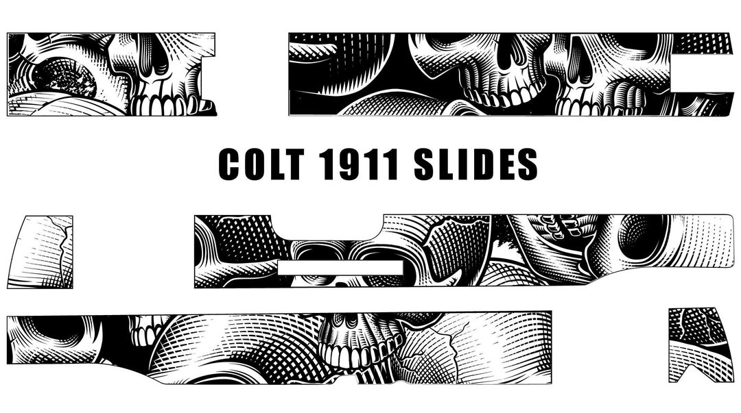 Colt 1911 Gun Slides and Upper Part Svg Vintage Skulls Patterns ...