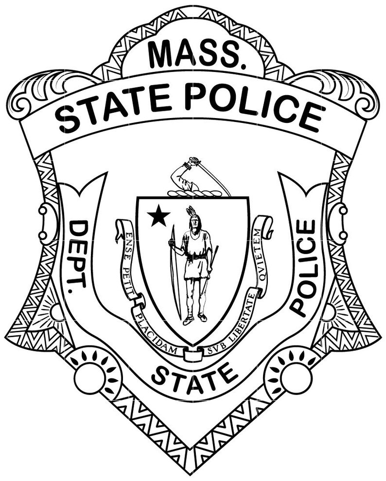 Massachusetts State Police Badge SVG Vector (digital Download) - Etsy