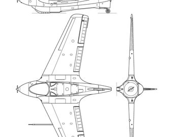 Messerschmitt Me 163 3 View SVG VECTOR FILE, Black White, Helicopter ...