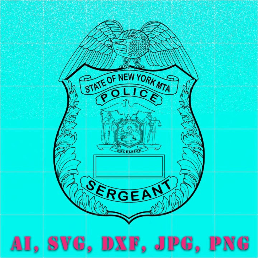New York MTA Police Badge Without Number Custom Patch Vector, Svg, Png ...