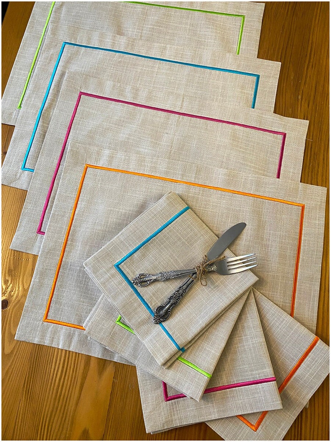 Special Design Embroidered Napkins,colorful Tableware,modern Table ...