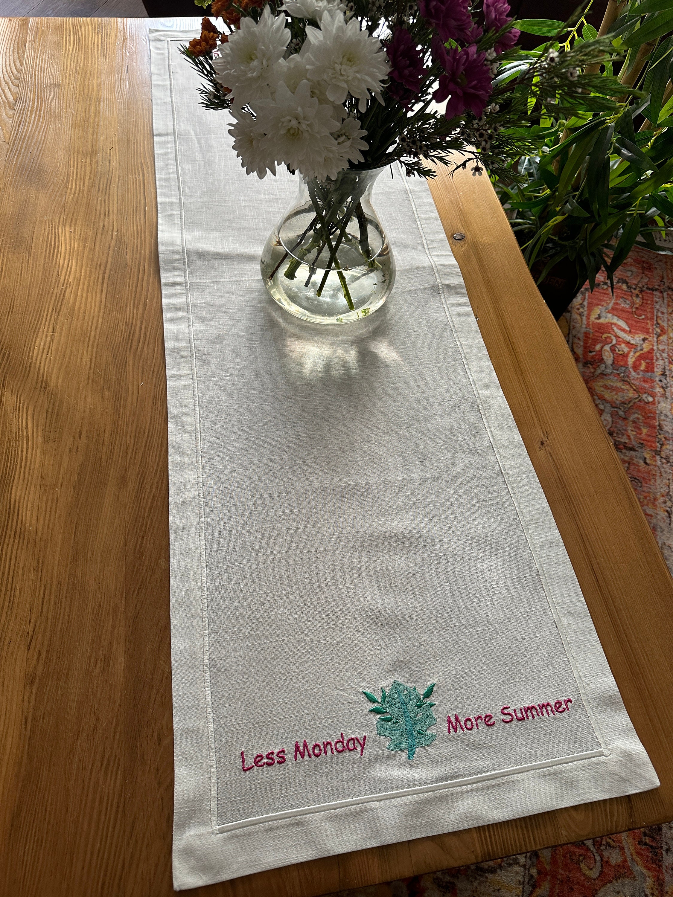 Embroidered Table Cloth,handmade Table Runner,hand Crafted,extra Long ...
